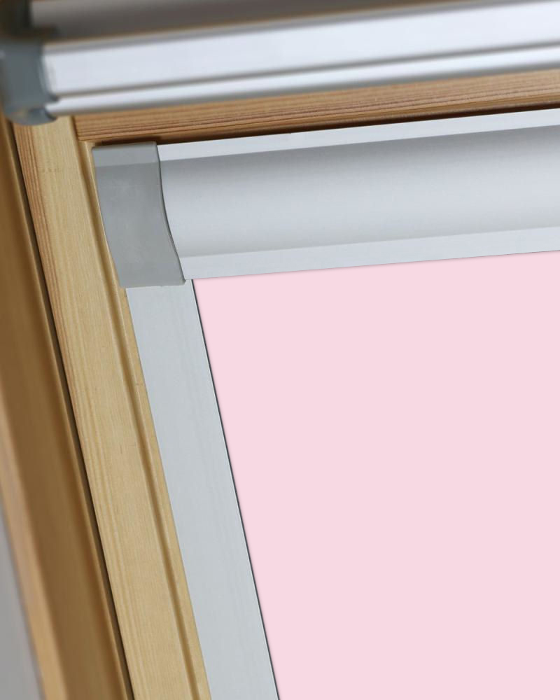 Blush pink blackout blind for keylite roof window